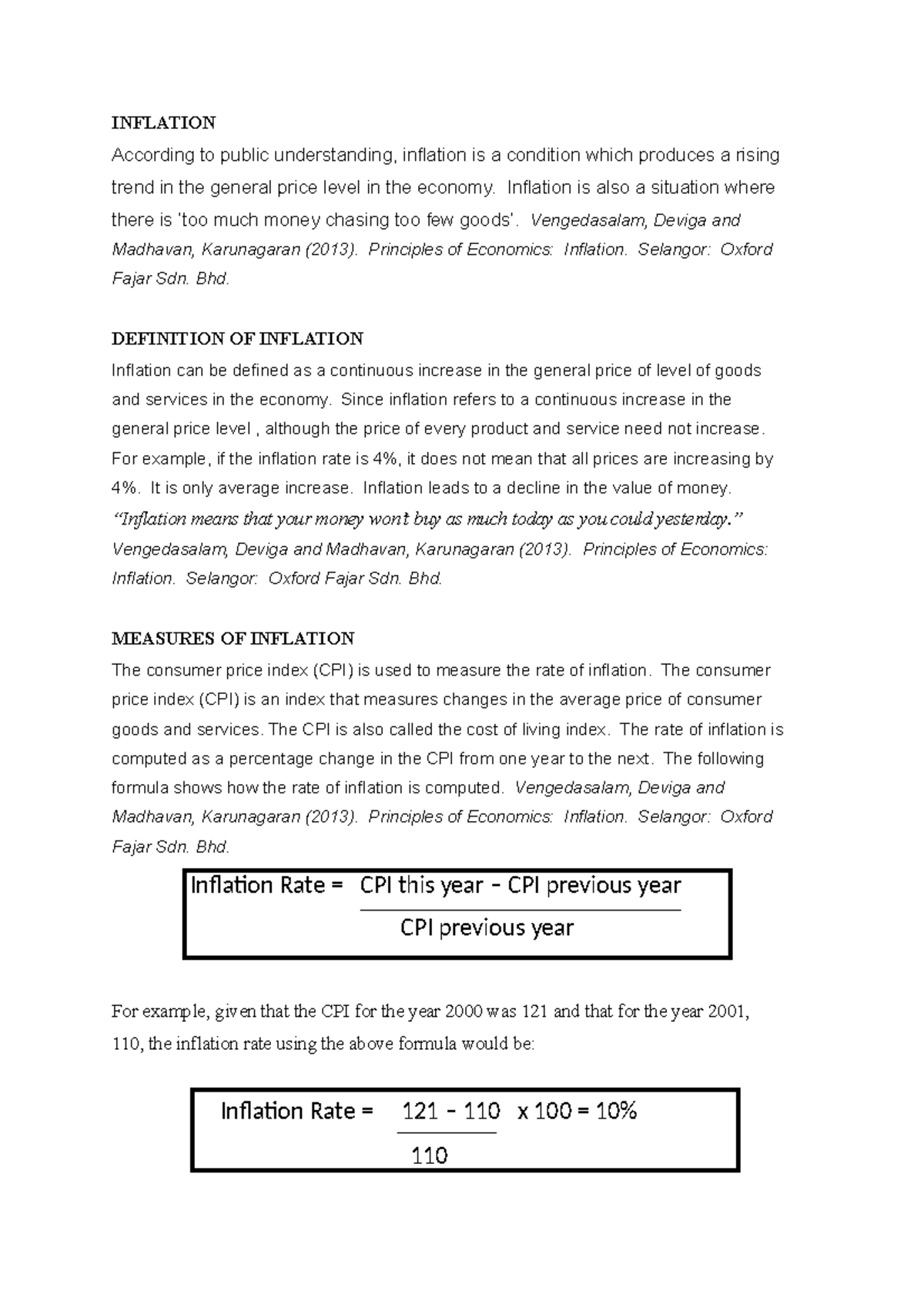 Inflation of Eco120 assignments - INFLATION According to public ...