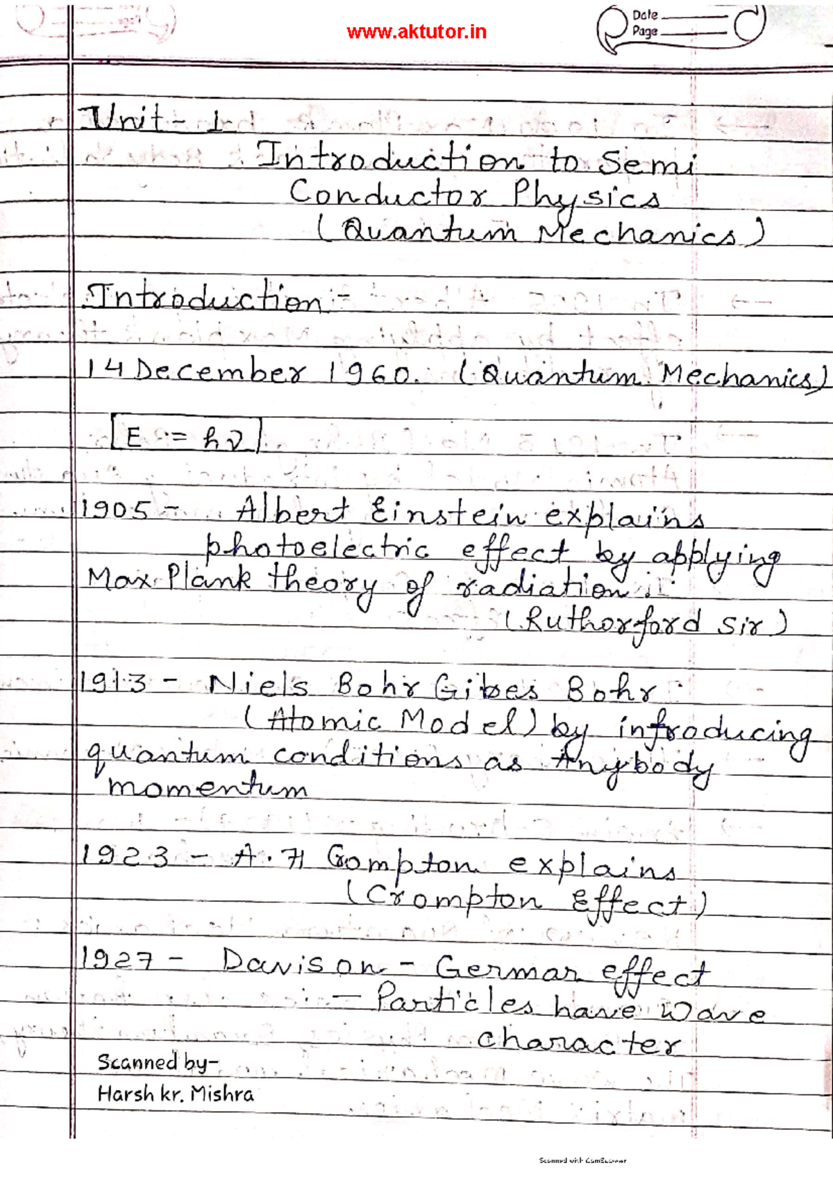 Electronic Devices Notes(ALL UNIT) ec 2nd Yr - Date Page Unit ...