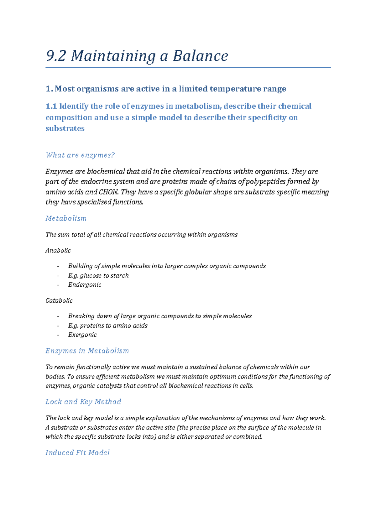 Maintaining a Balance biology - 9 Maintaining a Balance 1. Most ...