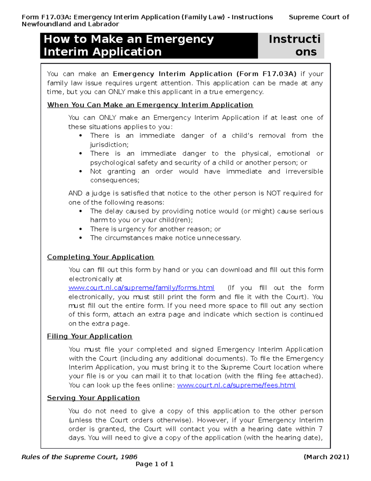 F17.03A - Interim Application - Emergency Interim Application - (2021 ...