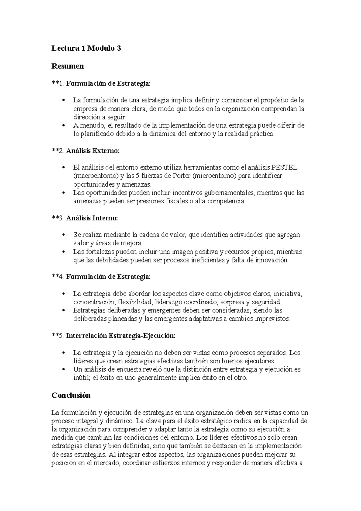 Lectura 1 Modulo 3 Resumen y preguntas - Lectura 1 Modulo 3 Resumen **1 ...