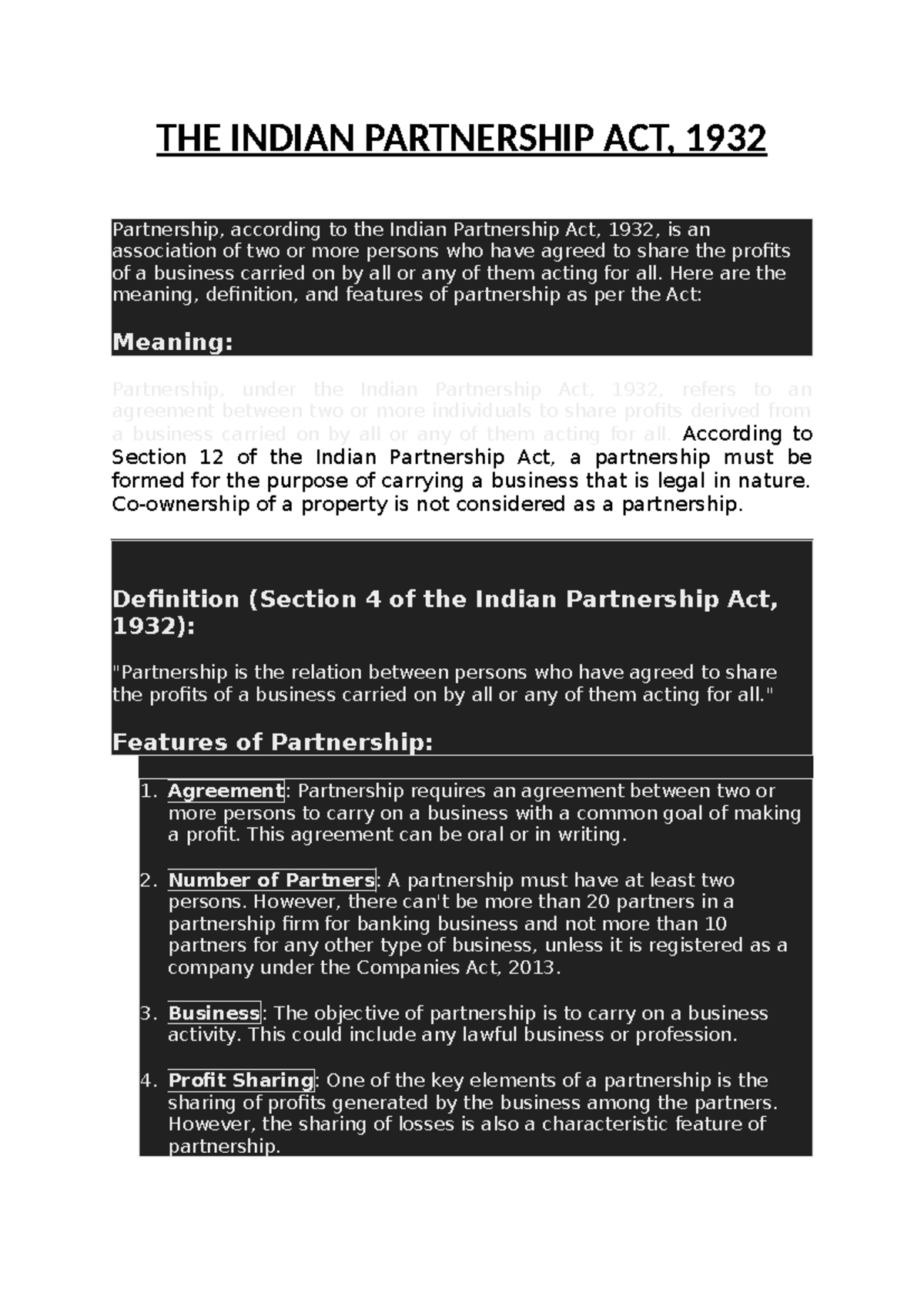 THE Indian Partnership ACT - THE INDIAN PARTNERSHIP ACT, 1932 ...