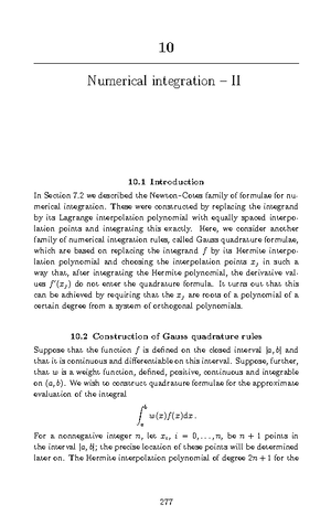 Chapter 11 Introduction to Numerical Analysis - 11 Piecewise polynomial approximation 11 - Studocu