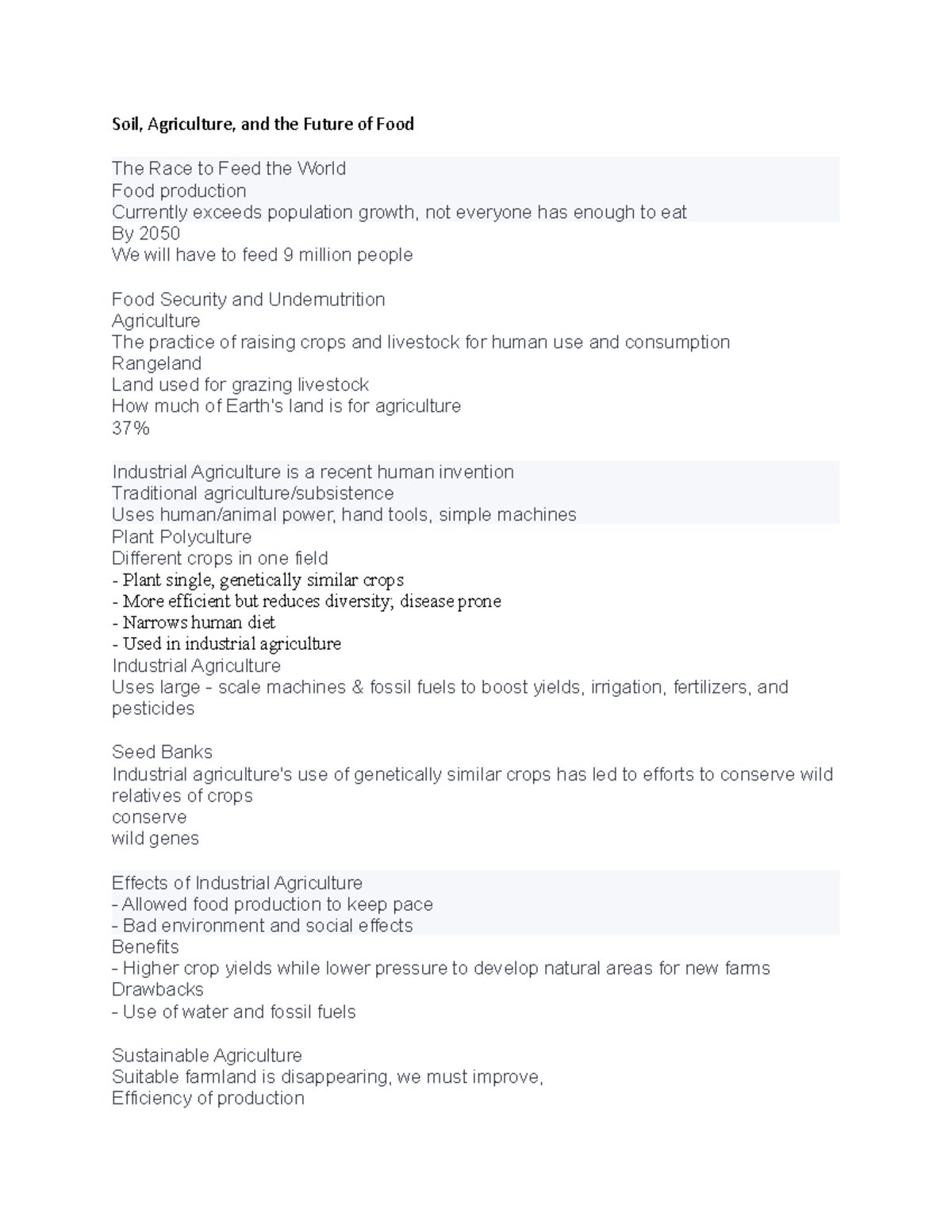 Enviromental Issues Soil, Agriculture, and the Future of Food - Soil ...