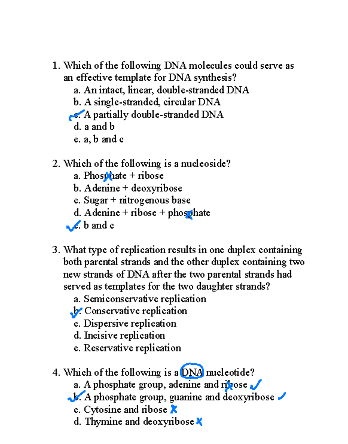 CB1131 2019 Quiz 1B - mid-term 1 prep - Which of the following DNA molecules could serve as an ...