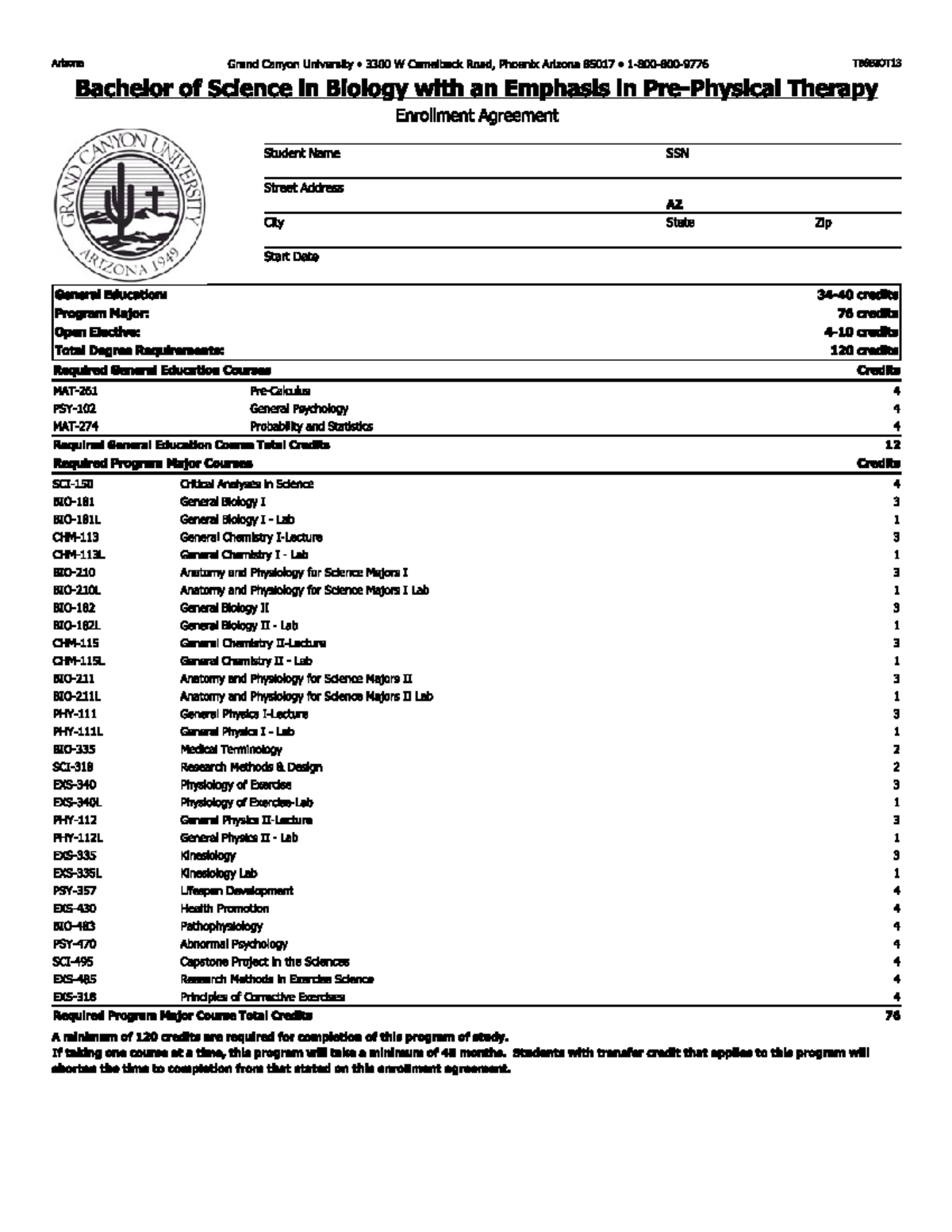 BS in Biology with Emphasis in Pre-Physical Therapy - BIO-181 - Studocu