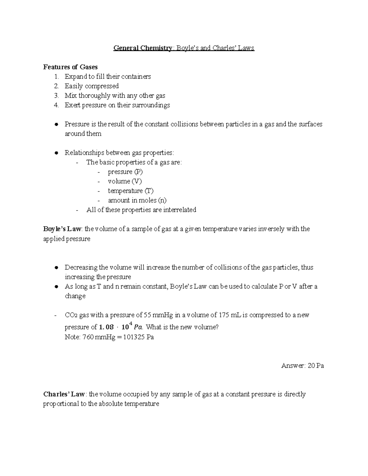 Boyle’s and Charles’ Laws - General Chemistry : Boyle’s and Charles ...
