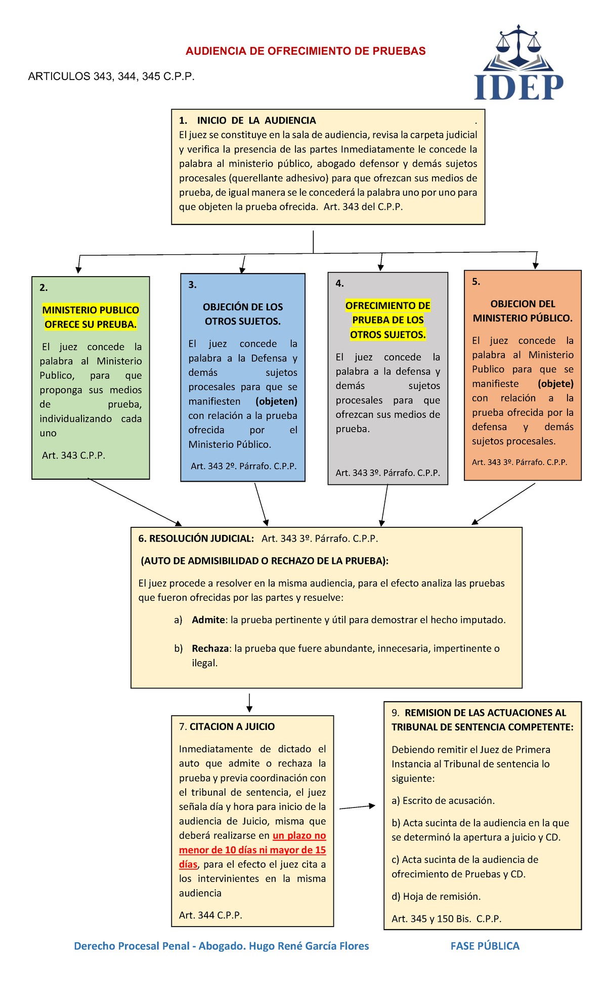 4. Esquema Ofrecimiento DE Pruebas IDEP 2.0 pdf - Derecho Procesal Penal - Abogado. Hugo René ...