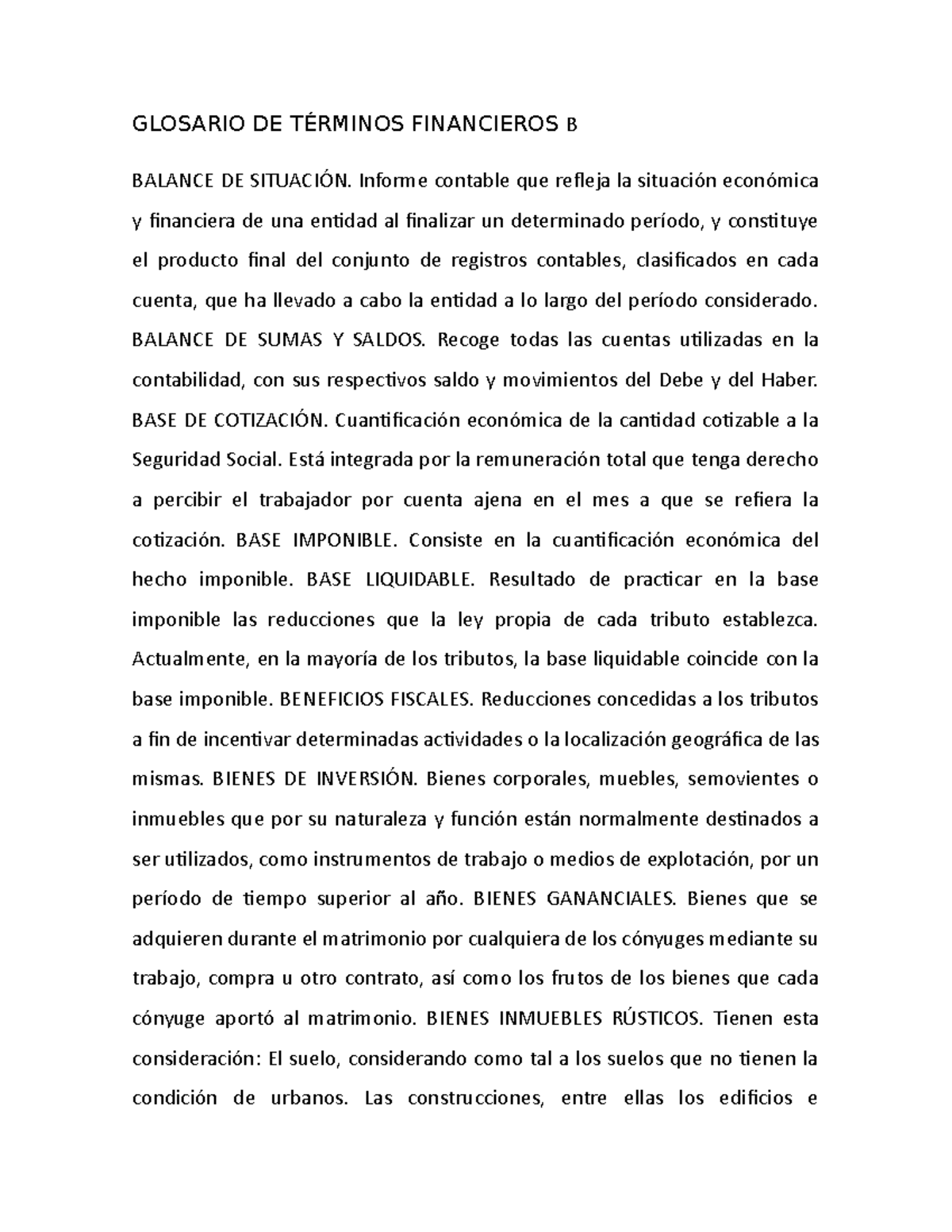 Glosario DE TÉrminos Financieros B - GLOSARIO DE TÉRMINOS FINANCIEROS B ...