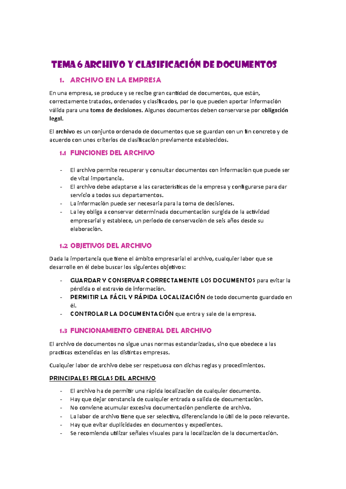 TEMA 6 Archivo Y Clasificación DE Documentos - TEMA 6 ARCHIVO Y ...