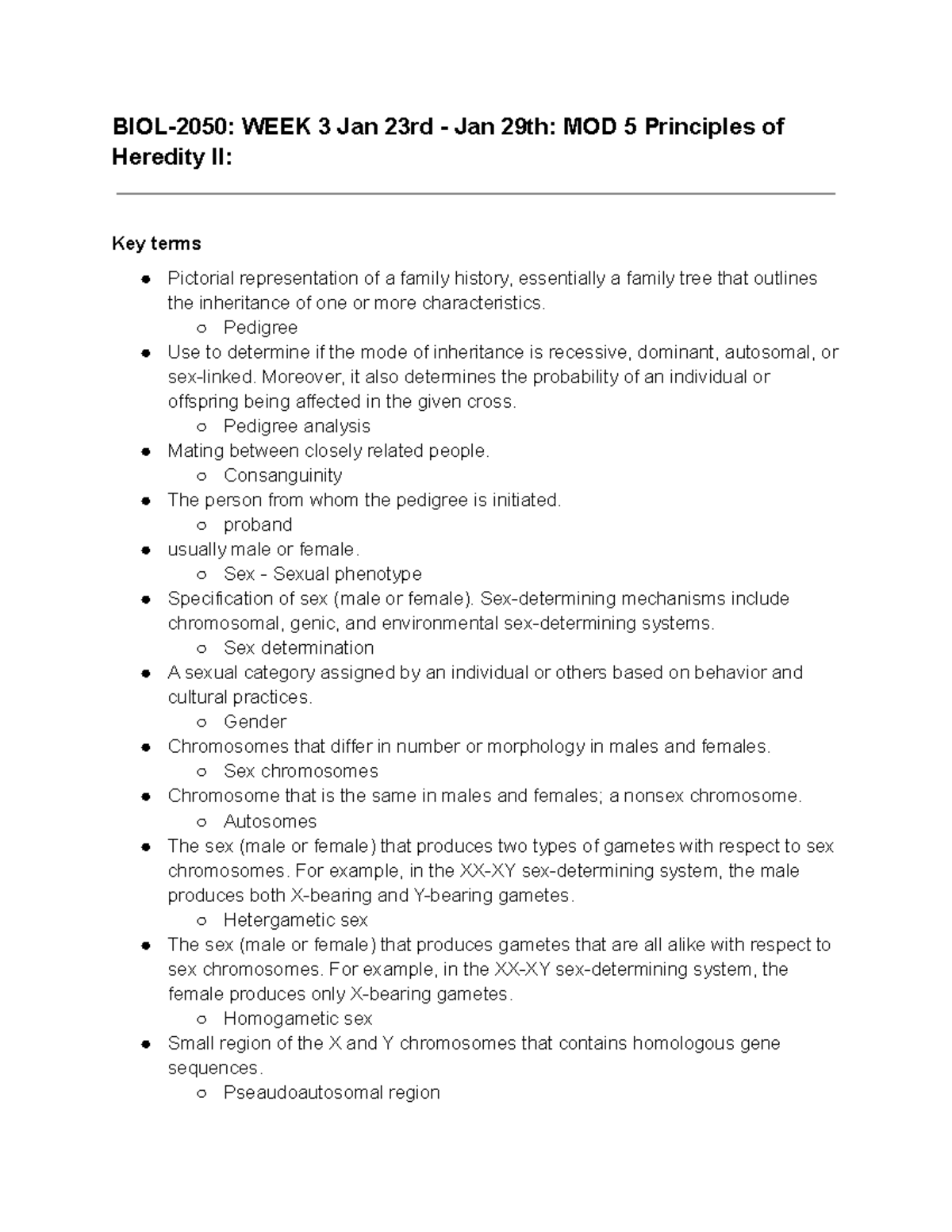BIOL-2050 WEEK 3 MOD 5 - Lecture 5 - BIOL-2050: WEEK 3 Jan 23rd - Jan ...
