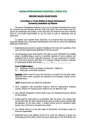 Basketball -House-Rules - AURORA INTER-BARANGAY BASKETBALL LEAGUE 2023 ...