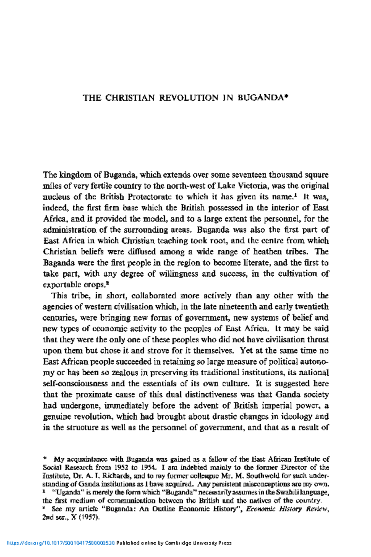 The christian revolution in buganda - THE CHRISTIAN REVOLUTION IN ...