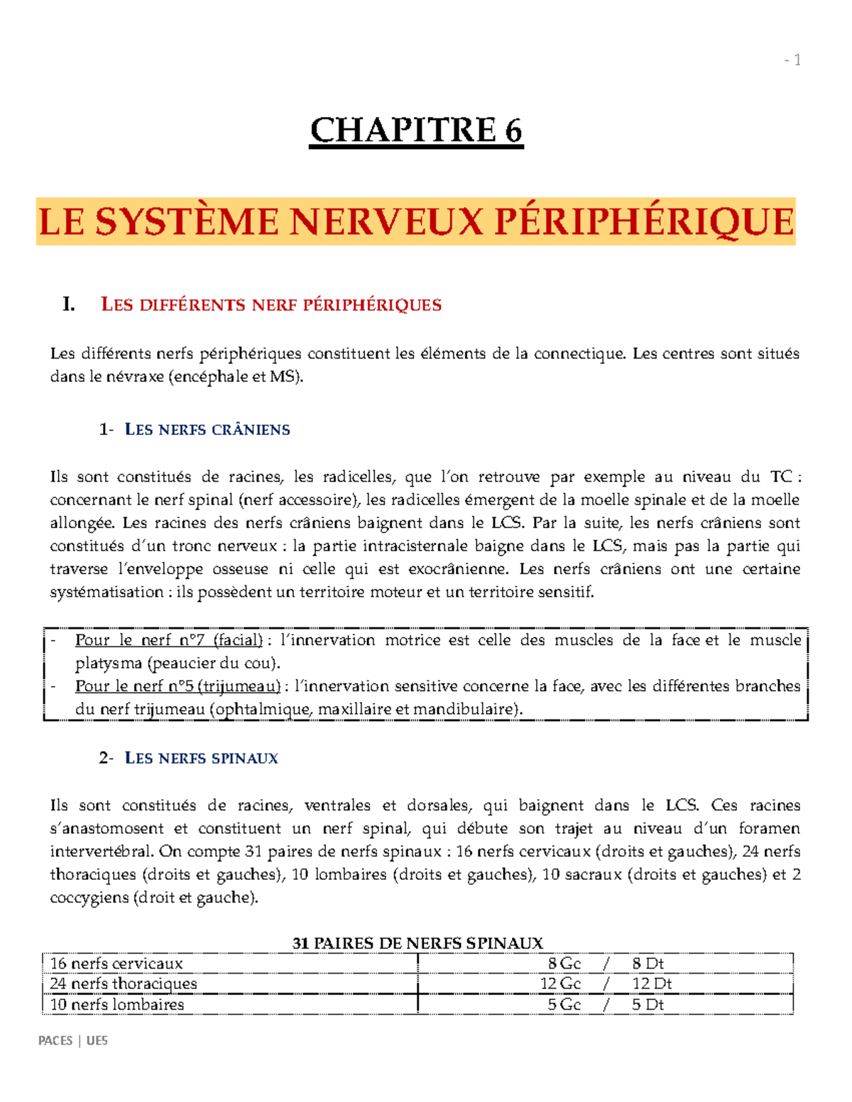 ANATOMIE DU SYSTÈME NERVEUX PÉRIPHÉRIQUE - CHAPITRE 6 LE SYSTÈME ...