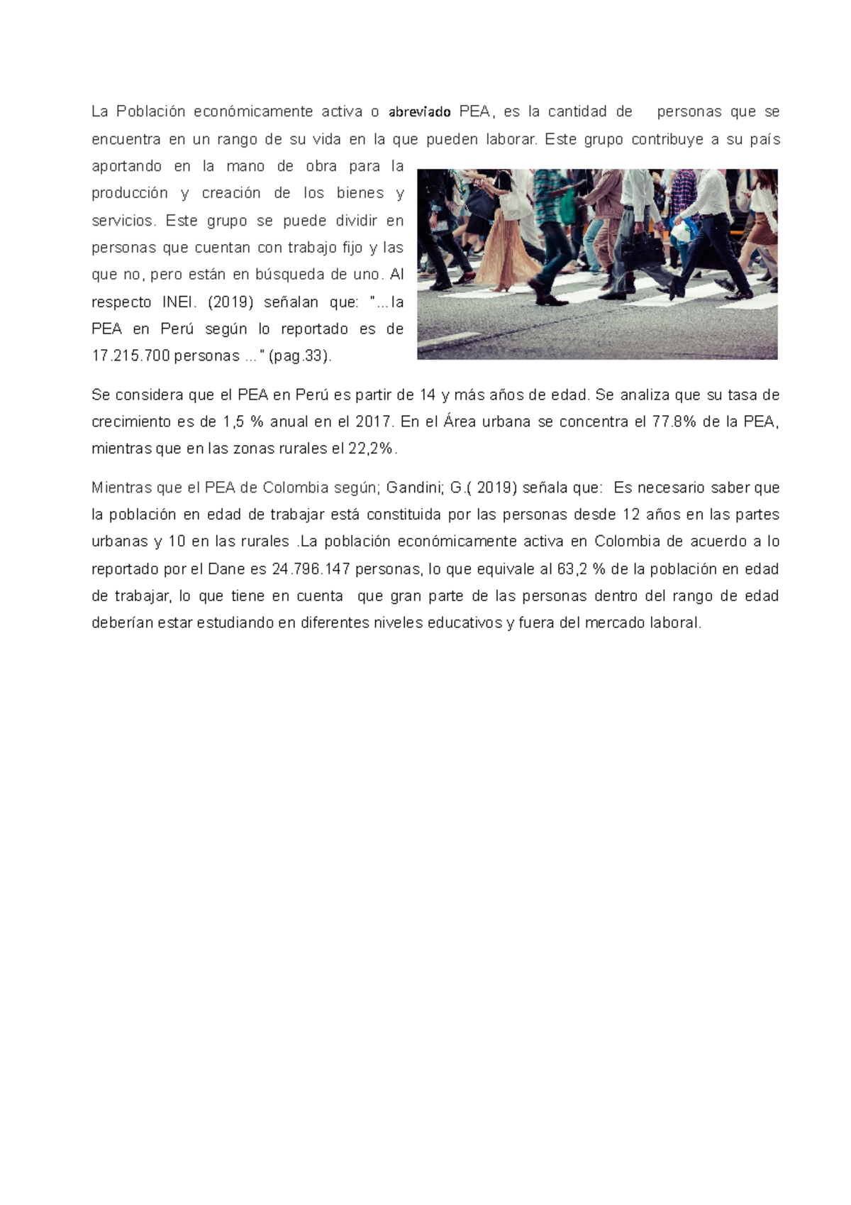Colombia - swdw - La Población económicamente activa o abreviado PEA ...