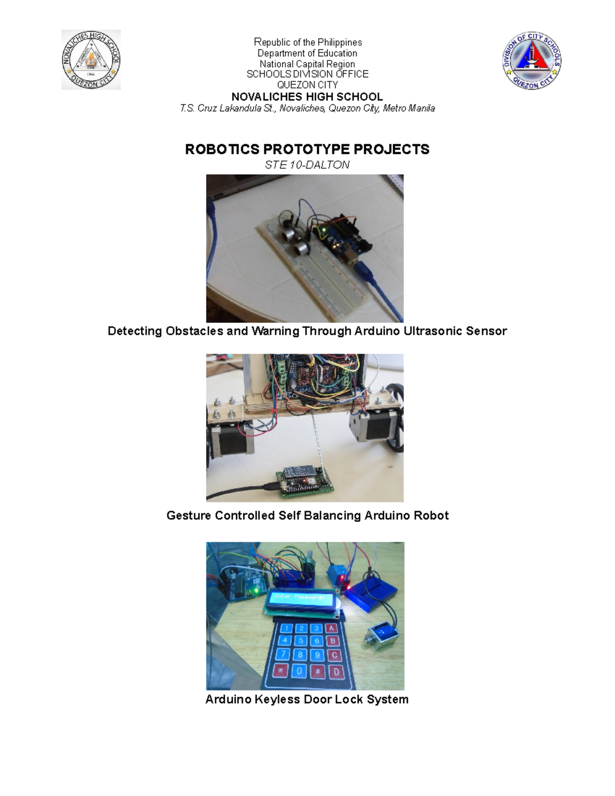 Robotics Project Proposal - Department of Education National Capital ...