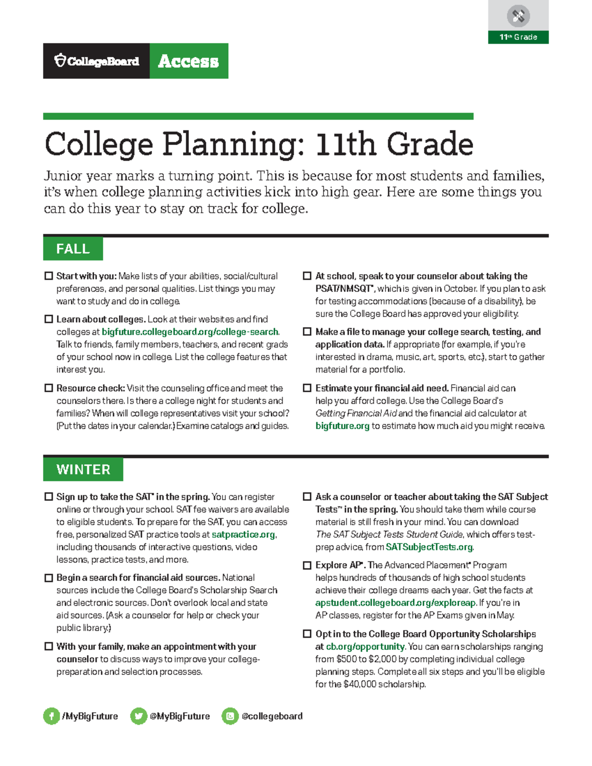 Big Future College Planning Juniors Helping Others To Envision The ...