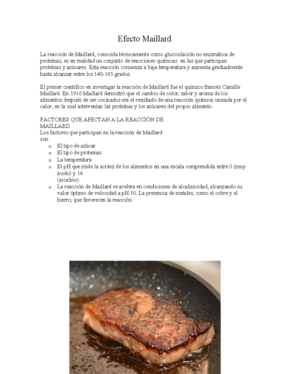 Efecto Maillard - Material - Efecto Maillard La reacción de Maillard ...
