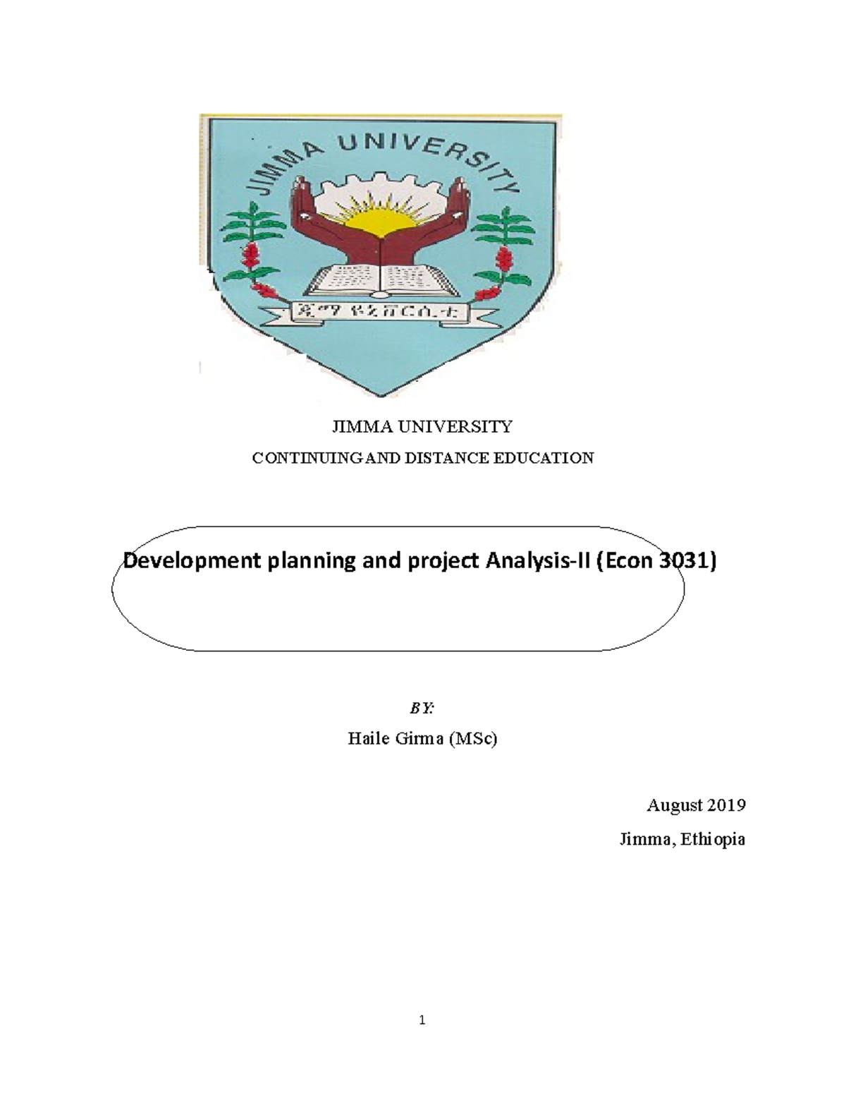 Development planning and project Analysis-II module ,2011 - Development ...