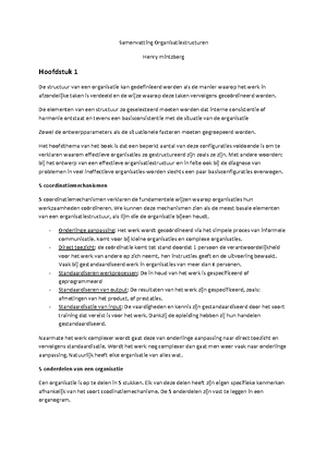 Comprehensive summary Organization & Management | Structure in Fives ...