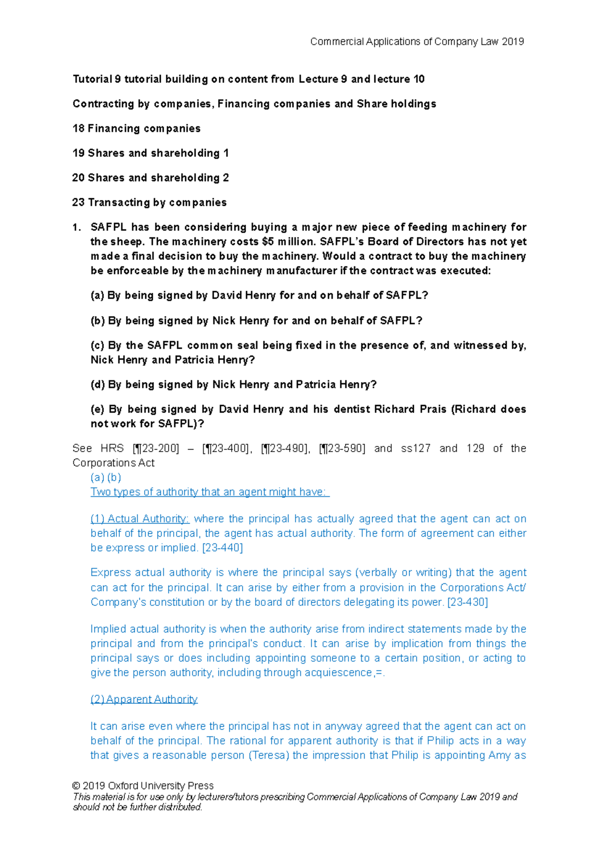 2021 Tutorial 9 - weekly submissions - Commercial Applications of ...