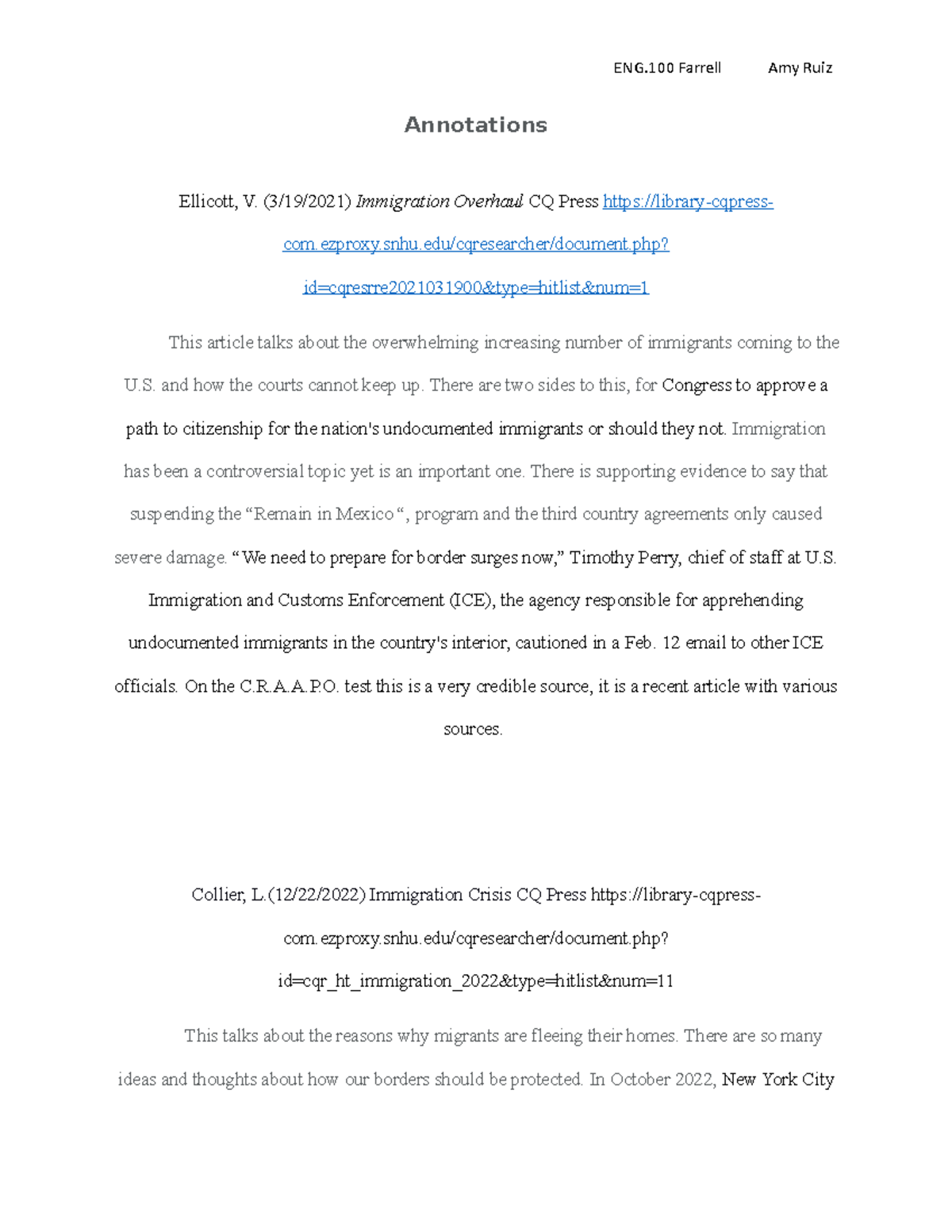 3-4 Annotation ENG-123 - ENG Farrell Amy Ruiz Annotations Ellicott, V ...
