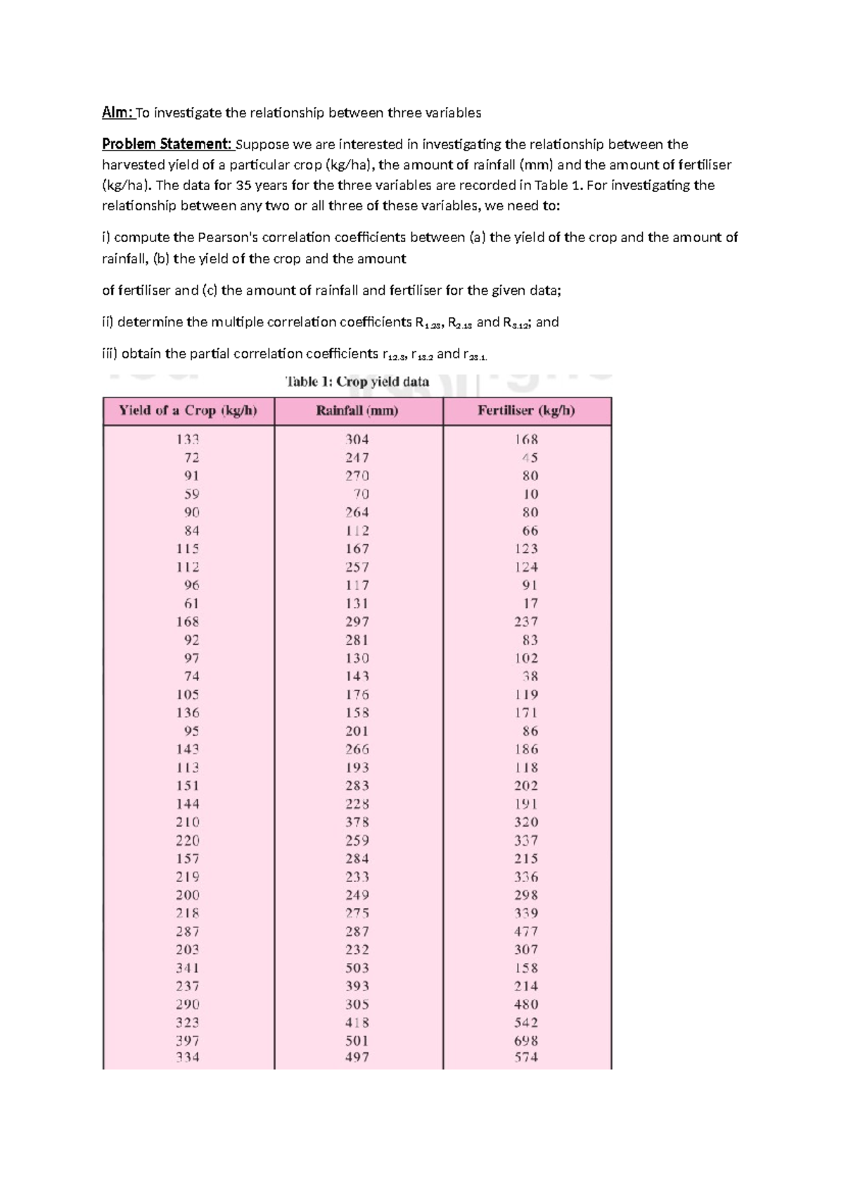 Correlation Practical - Aim: To investigate the relationship between ...