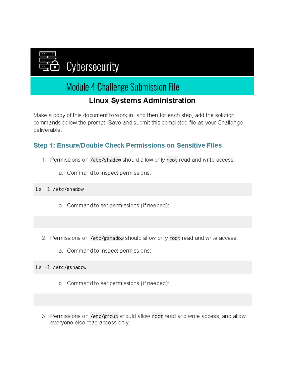 Anthony Santos Linux Systems Administration - Cybersecurity Module 4 ...