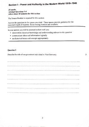 Modern History Past HSC Exam Questions and Sample Answers - Modern ...