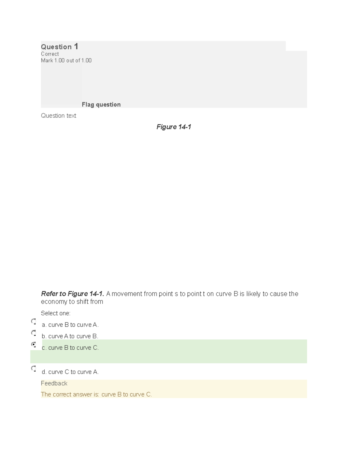 BUS 1104 Unit 8 - Self Quiz - Question 1 Correct Mark 1 out of 1. Flag ...