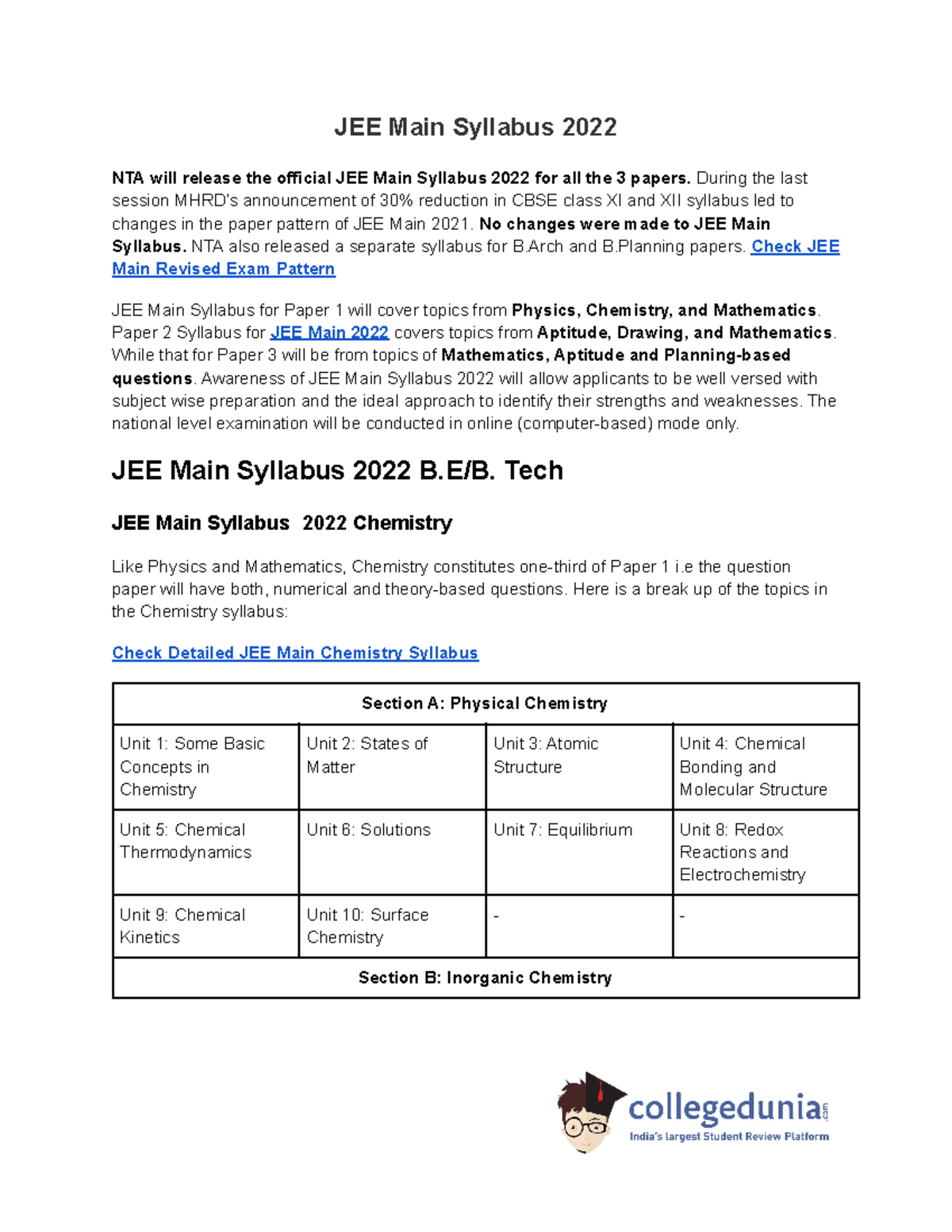 Syllabus - sdfgg - JEE Main Syllabus 2022 NTA will release the official ...