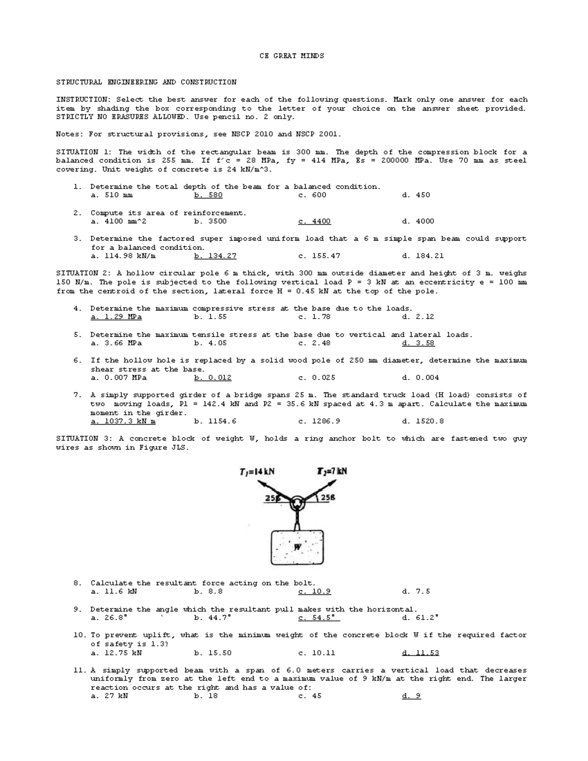 Design preboard 3 a - Practice problems - CE GREAT MINDS STRUCTURAL ...