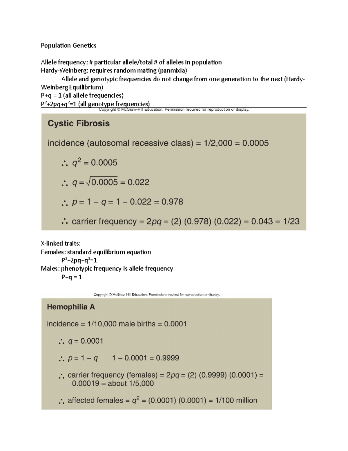 Med Gen Exam2 - Exam 2 Practice questions and notes/outline ...