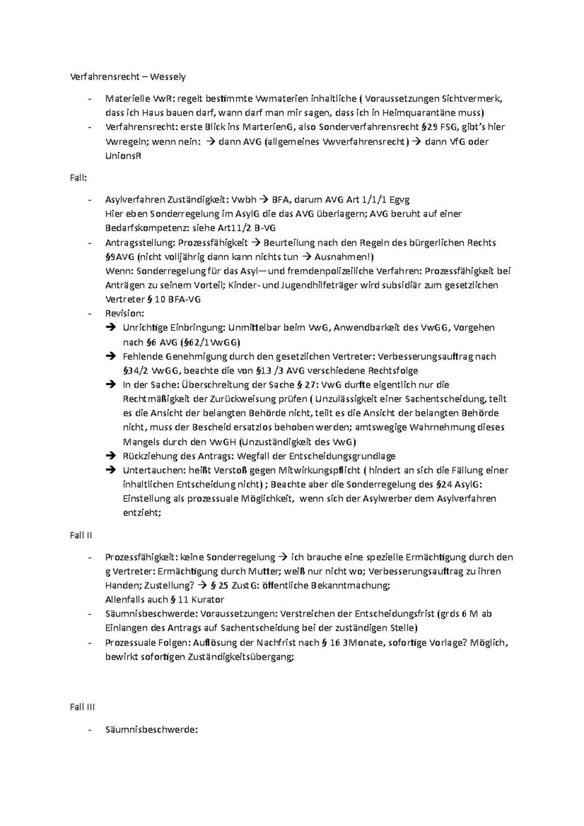 Verwaltungsrecht Wessely - Verfahrensrecht – Wessely Materielle VwR ...
