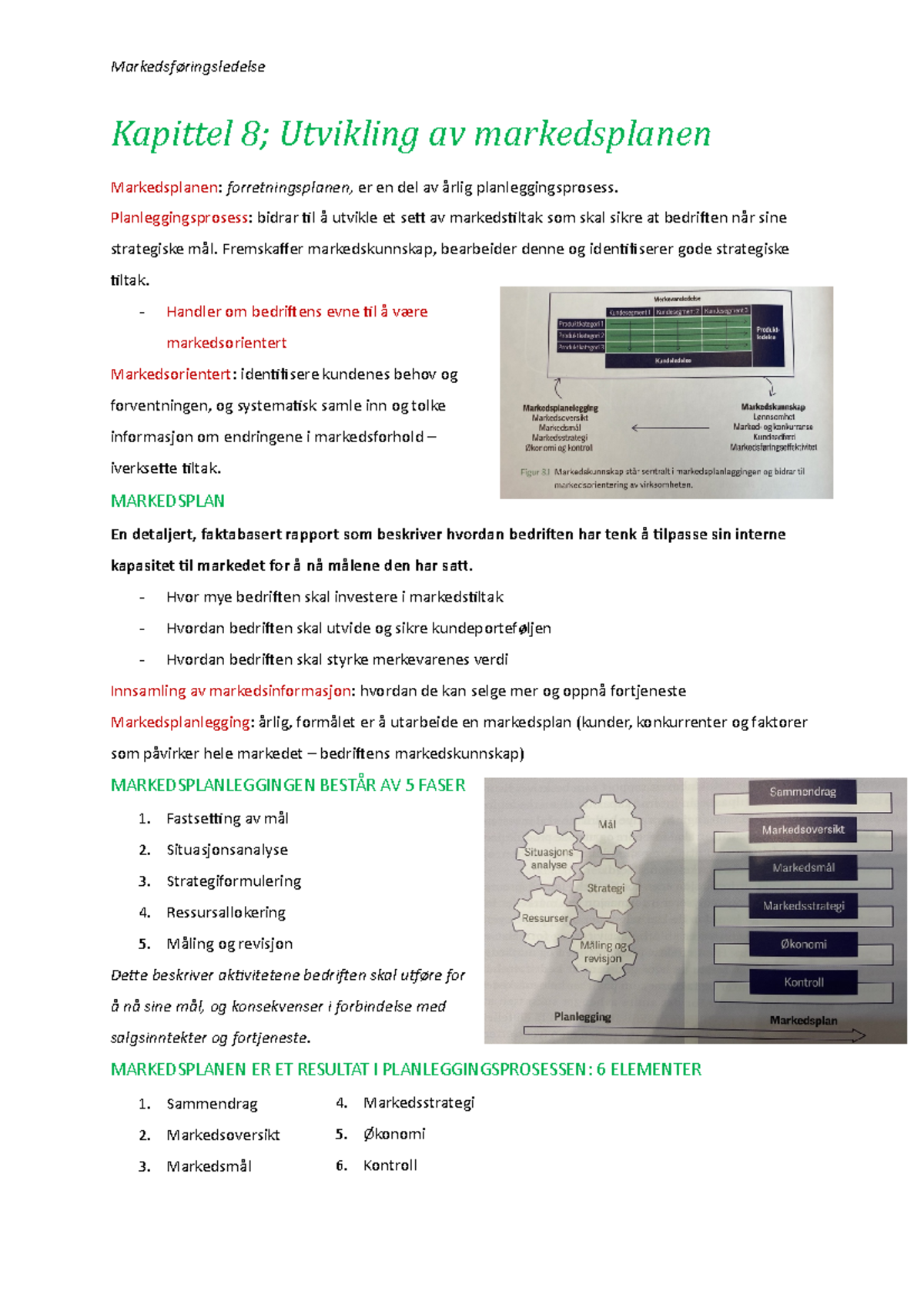 8.K - utvikling av markedsplanen - Markedsføringsledelse Kapittel 8 ...