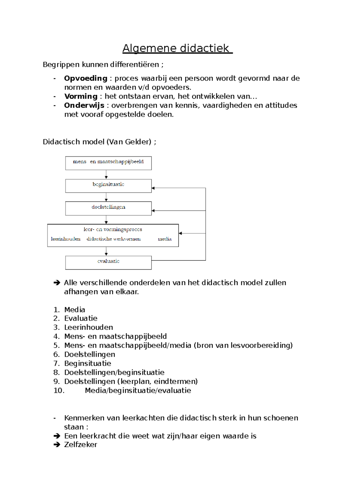Algemene didactiek 1 - Algemene didactiek Begrippen kunnen ...