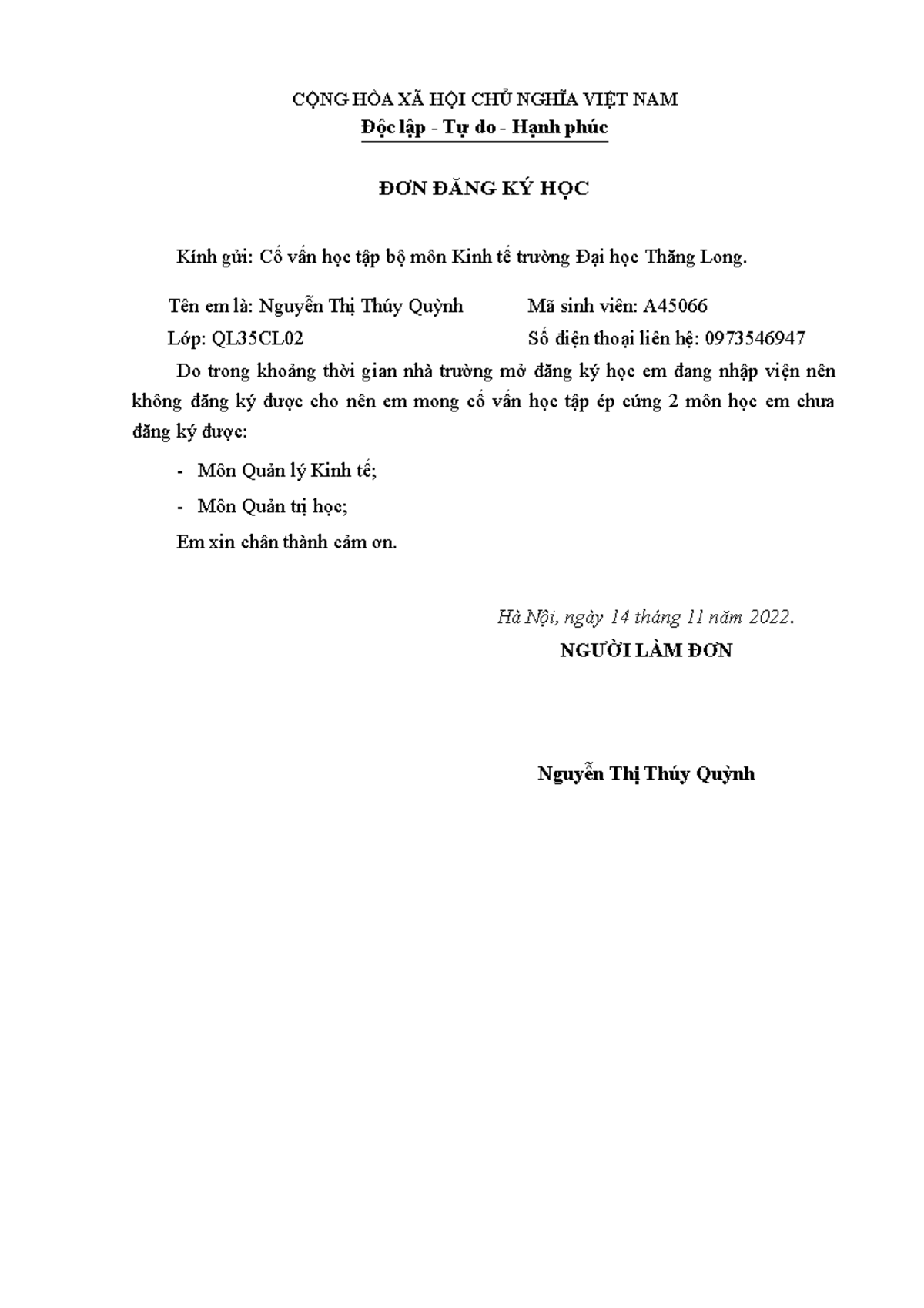 A45066 Nguyen Thi Thuy Quynh Bai1 Tinh Huong 4 - CỘNG HÒA XÃ HỘI CHỦ ...