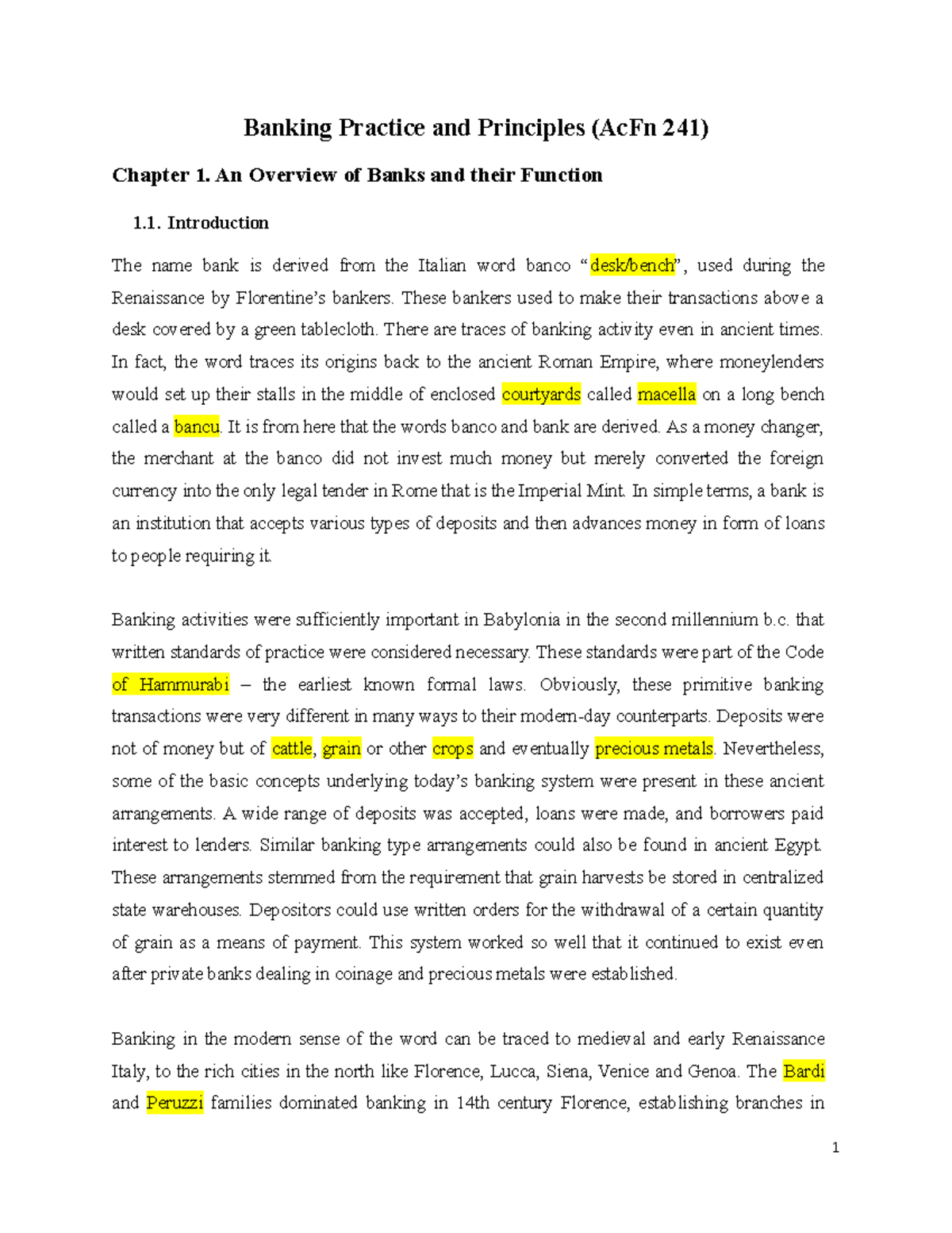Chapter 1 An Overview of Banks and Their Function - Banking Practice ...