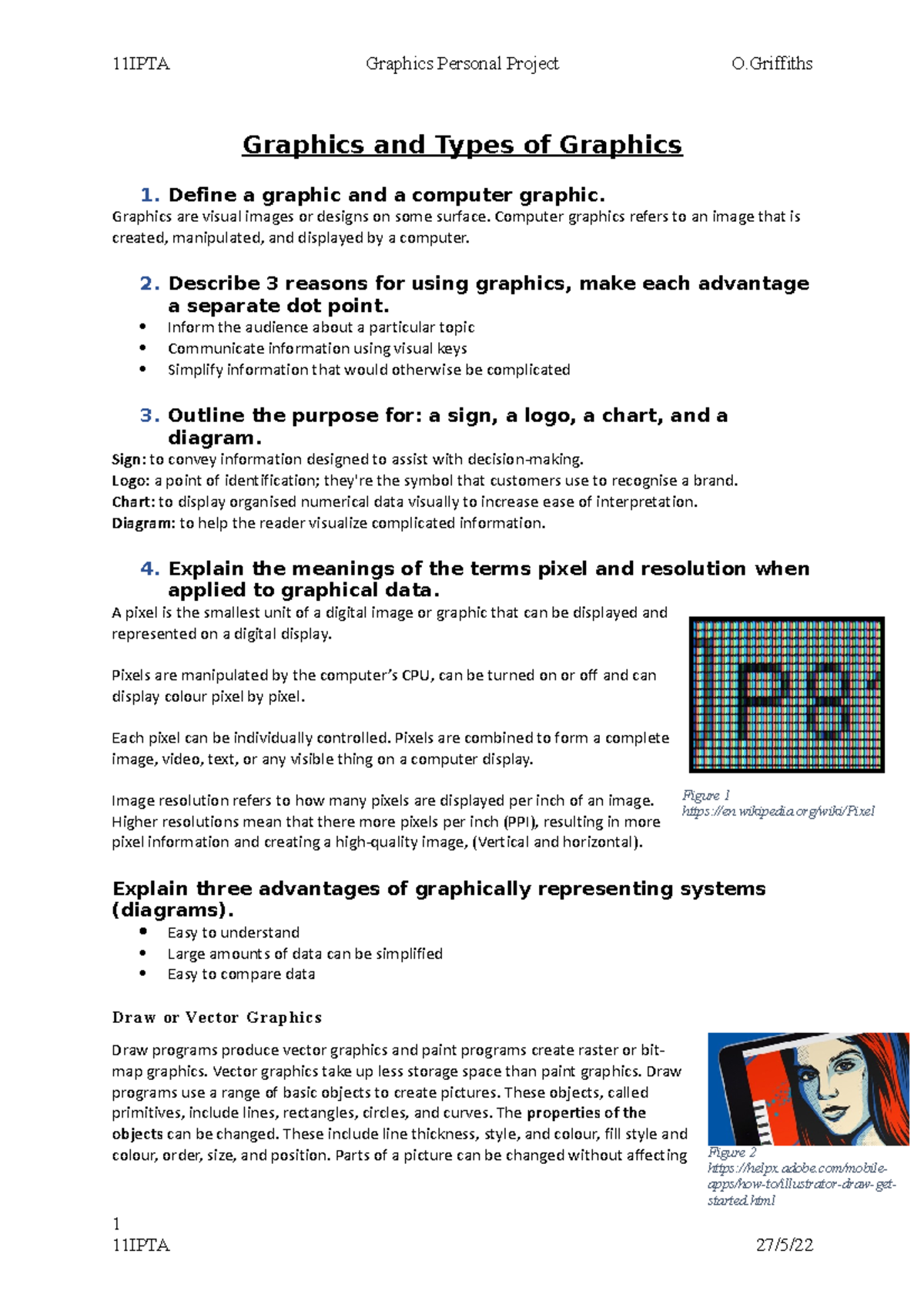 Graphics Personal Project - Define a graphic and a computer graphic ...