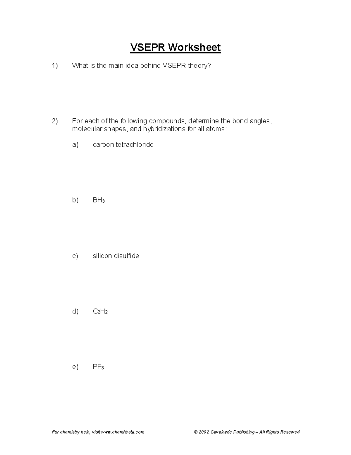 Gen Chem Vseprpractice - For chemistry help, visit chemfiesta © 2002 ...