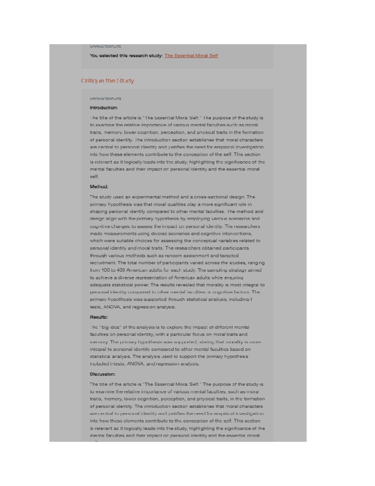 Psy222 Project two essential moral self - PSY-222 - Studocu