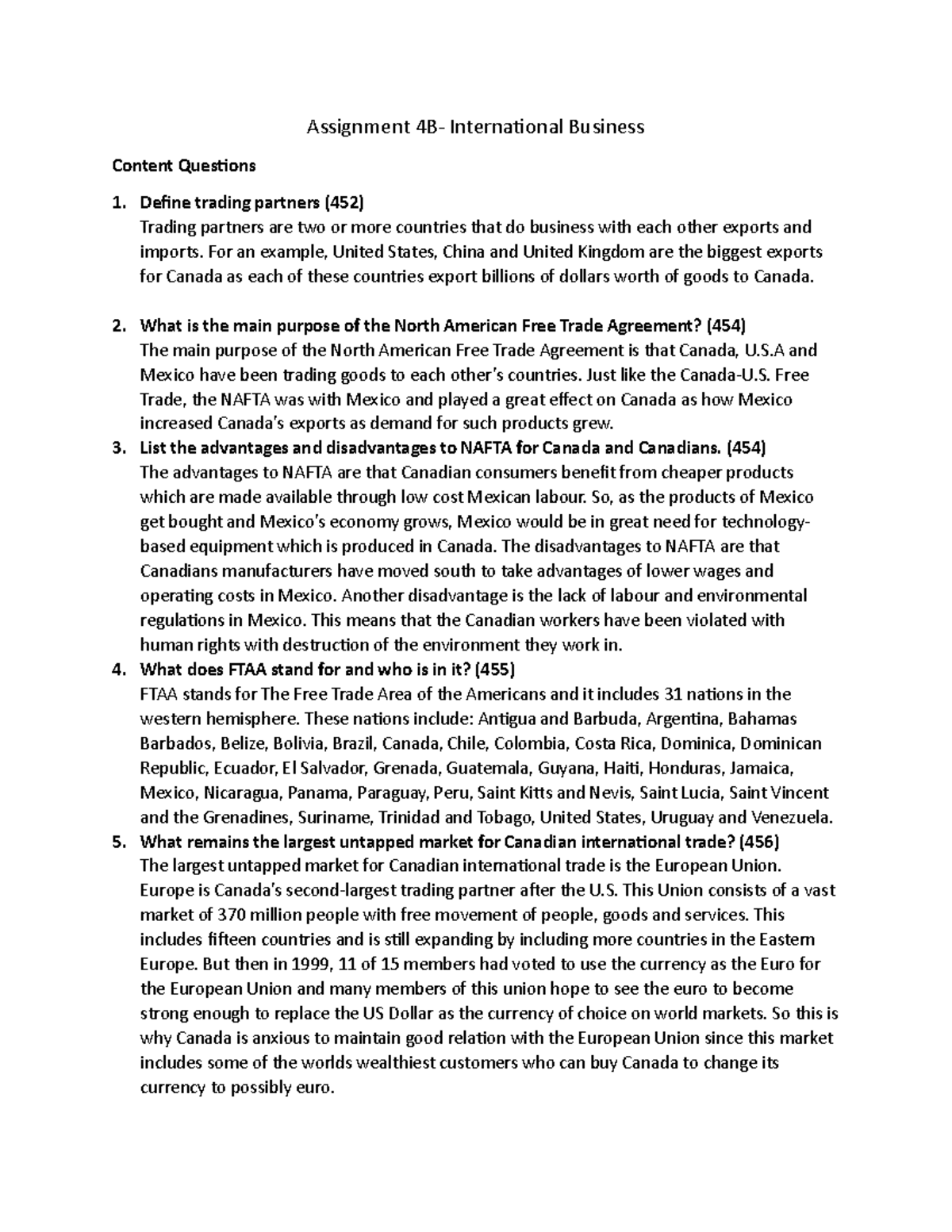 Assignment 4B International Business - Assignment 4B- International ...