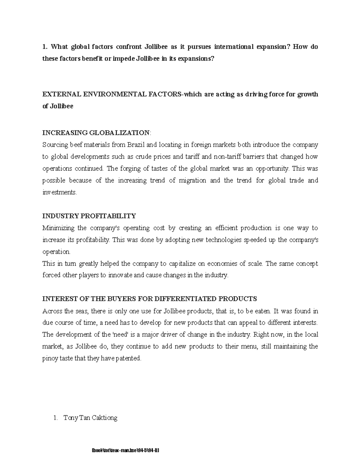 286052518 Global Case Study 2 jollibee Dolah Docx - What global factors confront Jollibee as it ...