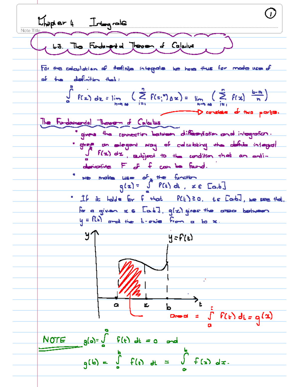 Chapter 4 Lecture 2 - Fundamental theorem of calculus - I Whapper 4 ...
