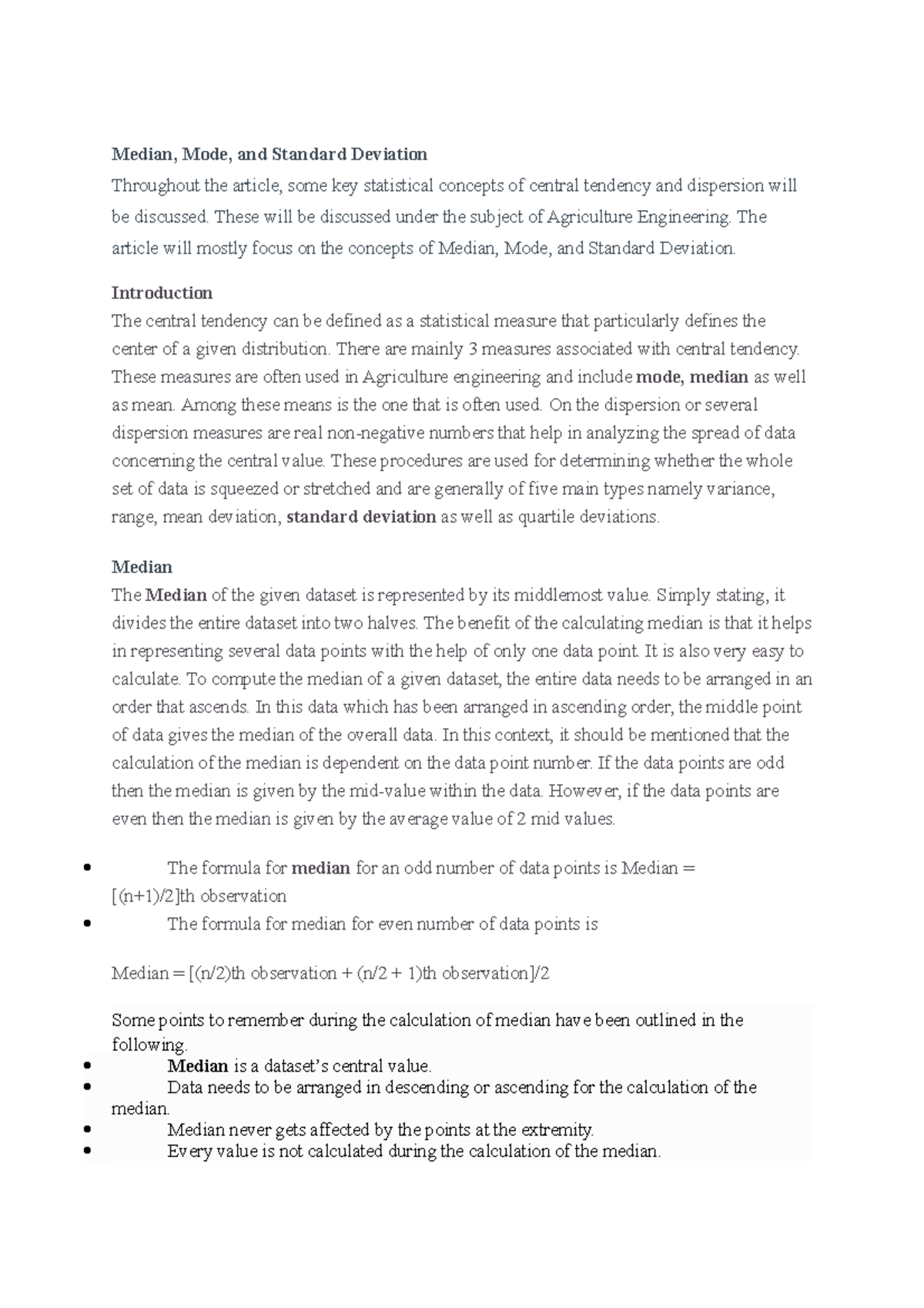Assignment - 3 - Notes - I am a student studying MBA - Median, Mode ...