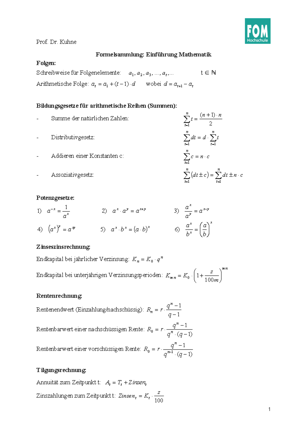 Formelsammlung Mathe – Formelsammlung Mathe Zum Ausdrucken Pdf – Netzdot