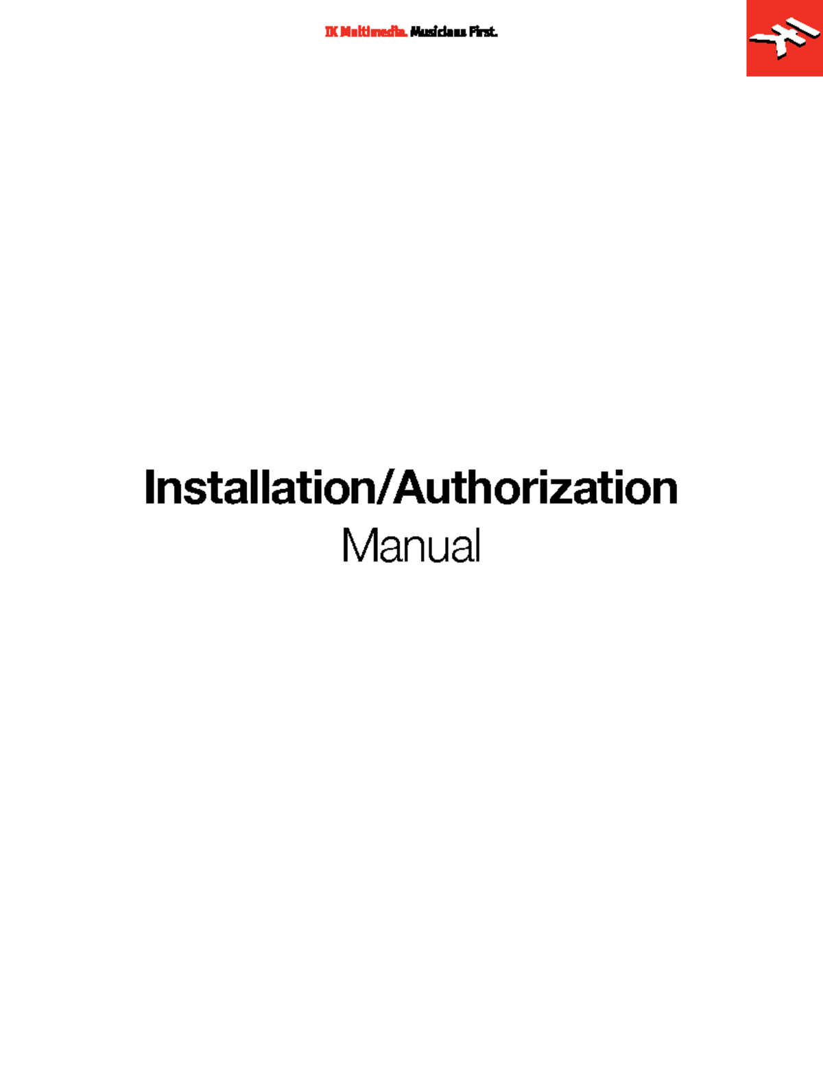 Installation and Authorization Manual - Installation/Authorization ...