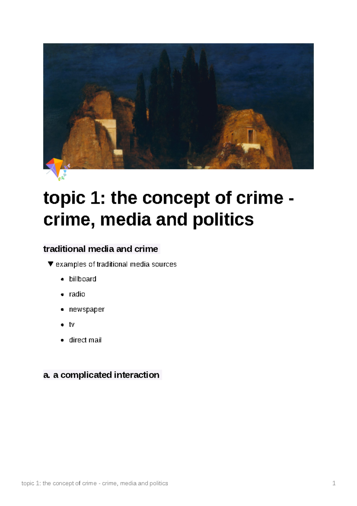 Topic 1 the concept of crime - crime media and politics 2 - topic 1 ...