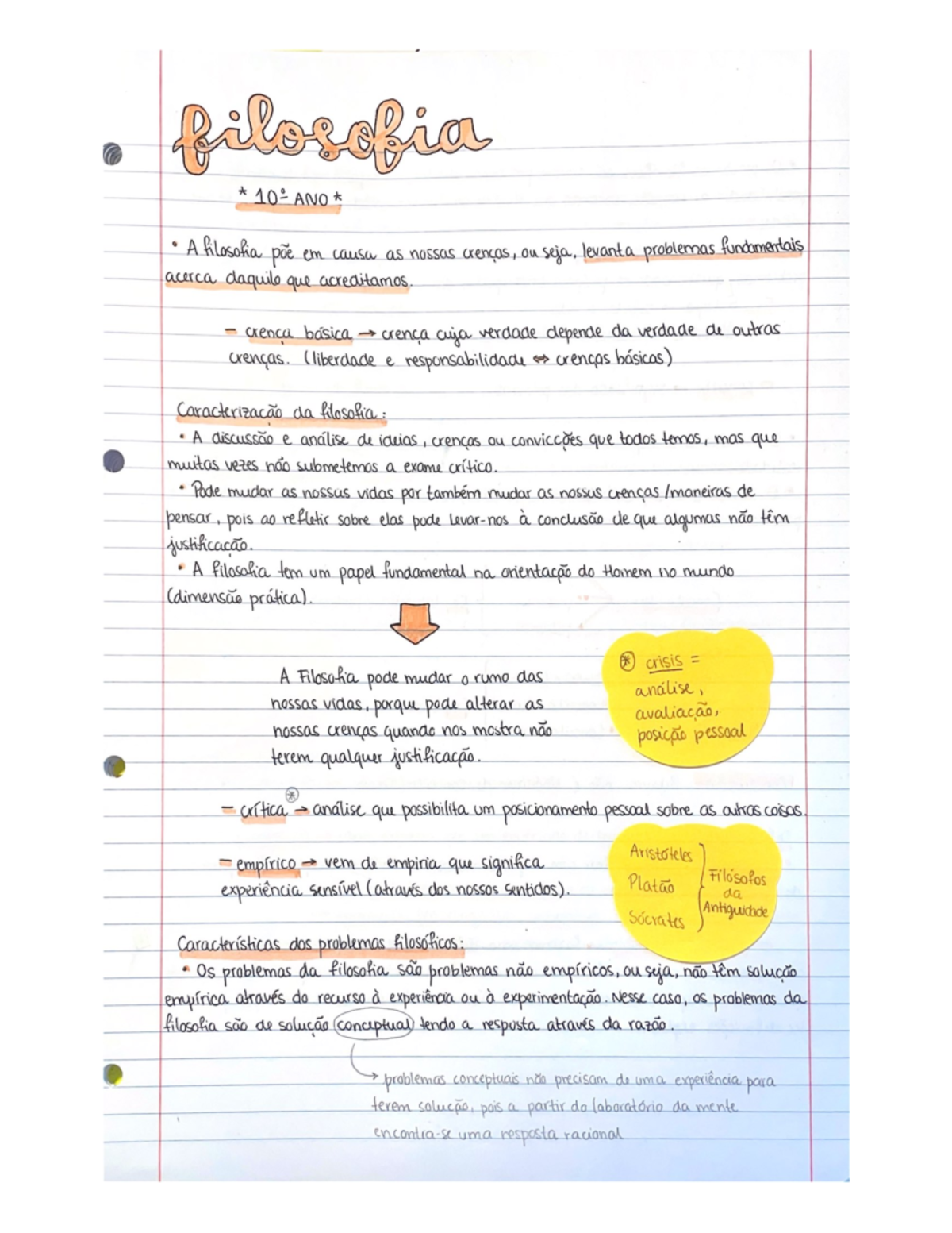 Filosofia 10º ano resumos part1 - Studocu