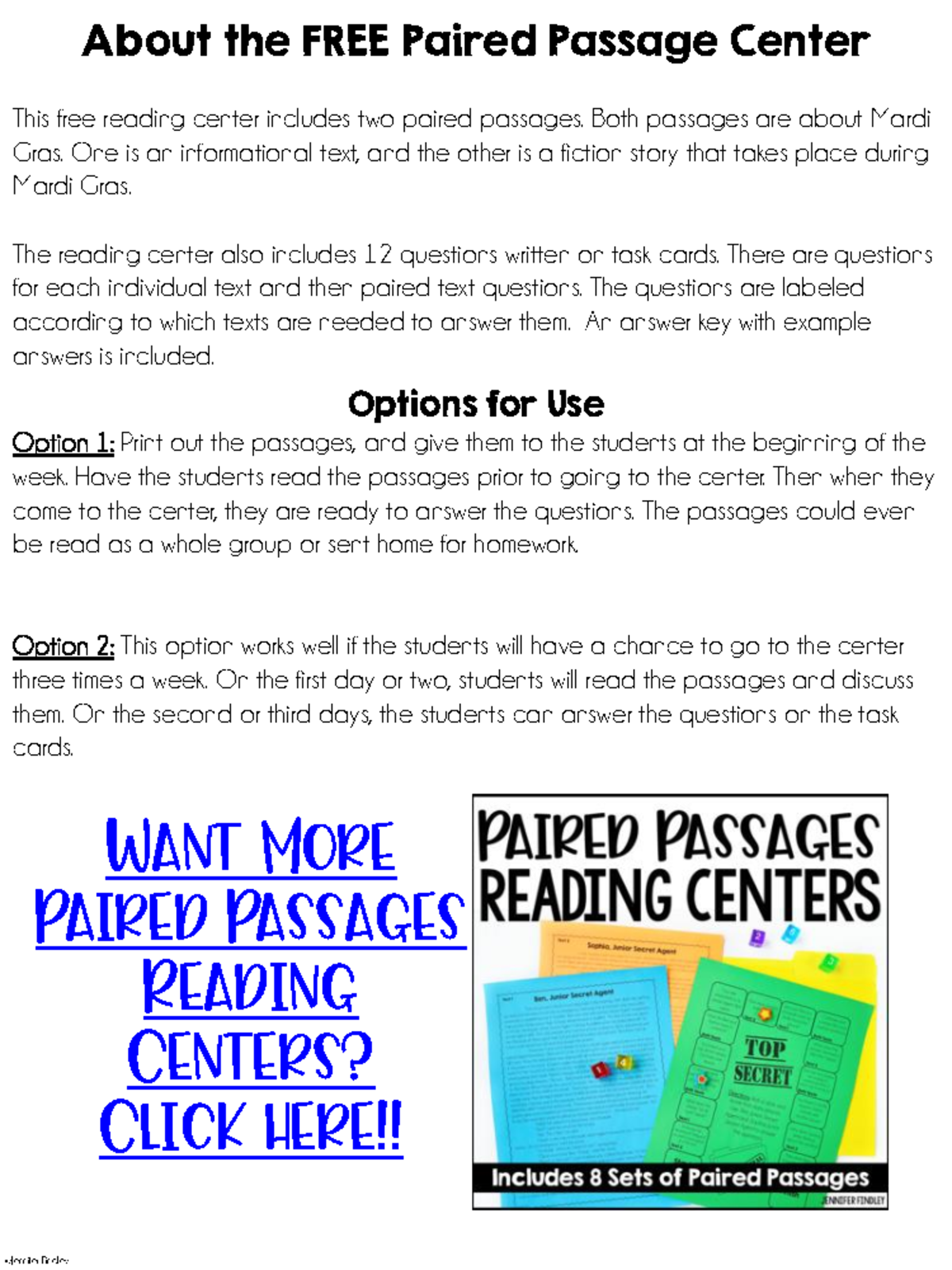 Mardi Gras Paired Passage Reading Center - About the FREE Paired ...